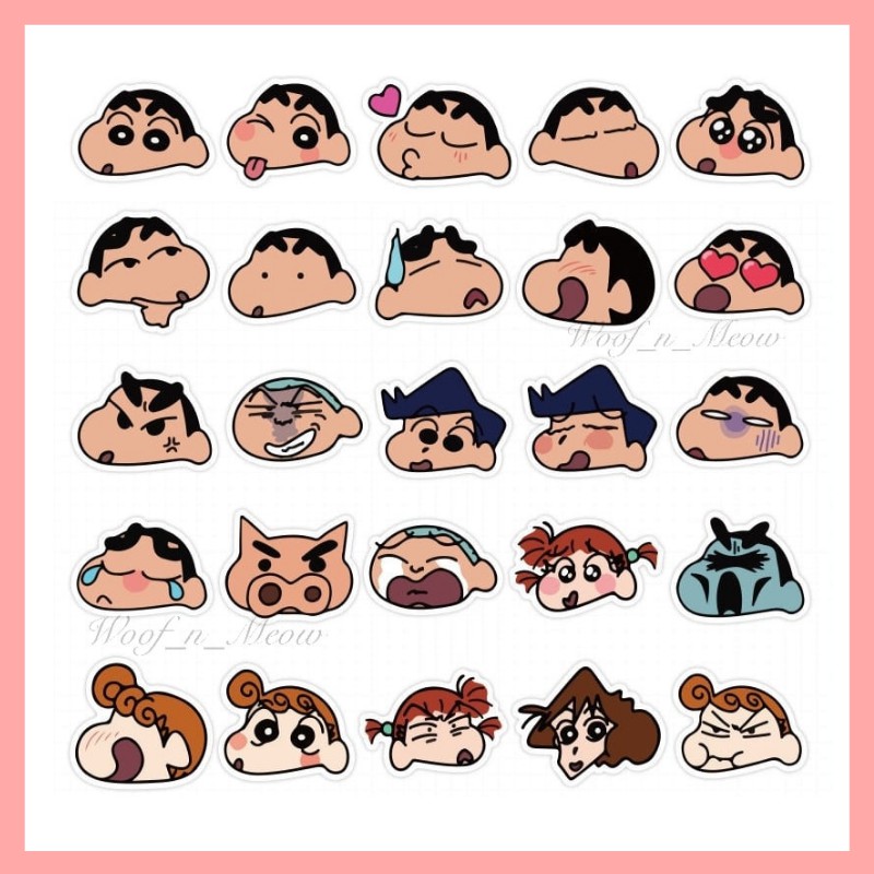 【Ready Stock】20 Pcs Cute Kawaii Aesthetic ShinChan WaterProof Sticker ...