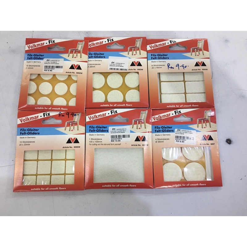 Volkmar Felt-Gliders Self Adhesive Pad Anti Scratch Floor Protection ...