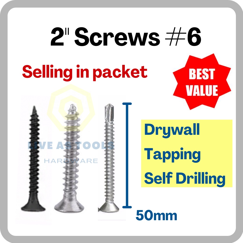2'' Screw #6 / Tapping Screw / Drywall Screw / Self Drilling Screw ...