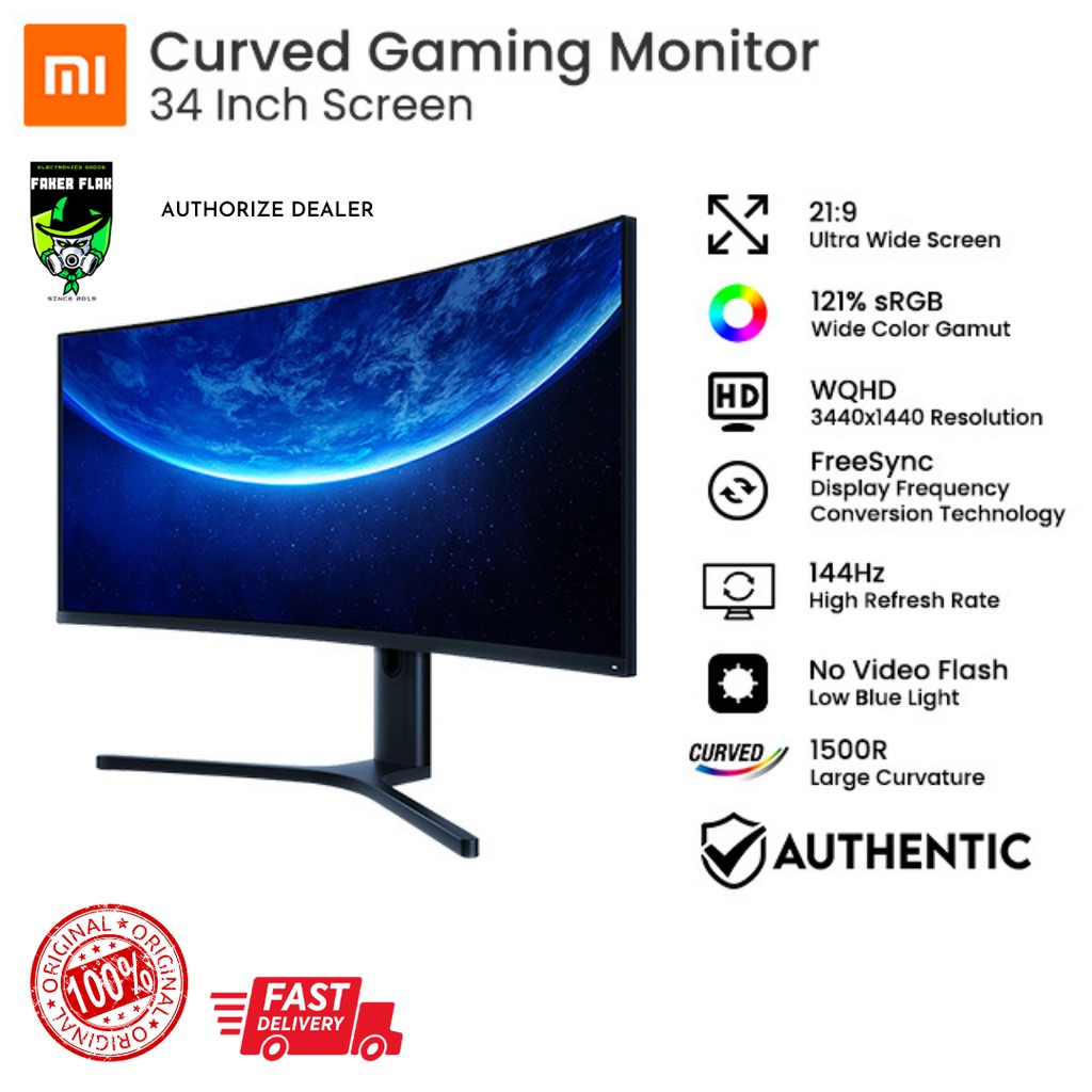 XIAOMI MI CURVED GAMING MONITOR 34" | GLOBAL VERSION (EN) | 1 YEARS ...