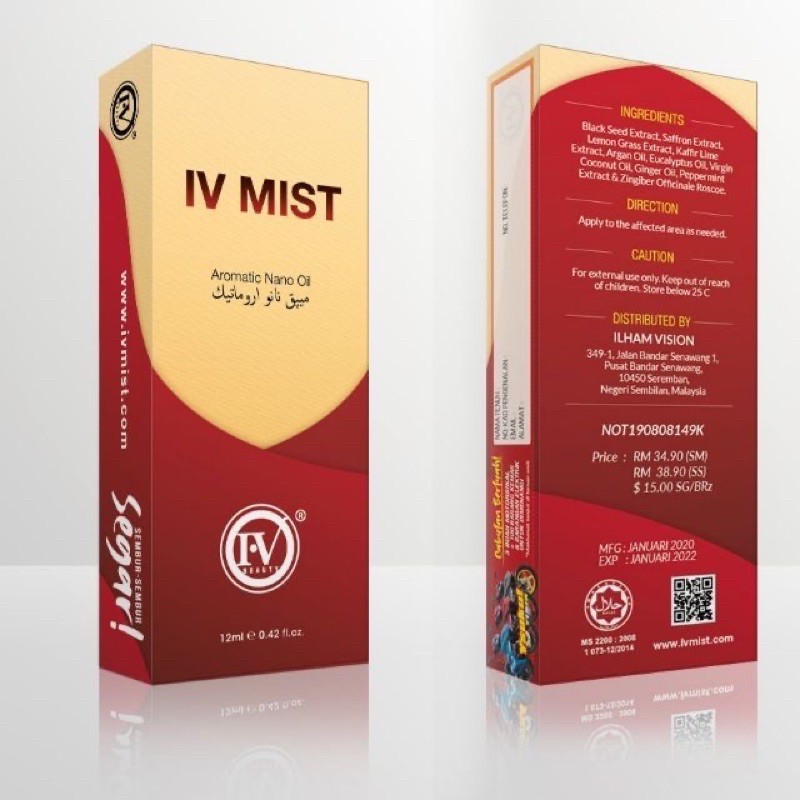 IV MIST AROMATIC NANO OIL PENAWAR RESDUNG ORIGINAL HQ | Shopee Malaysia