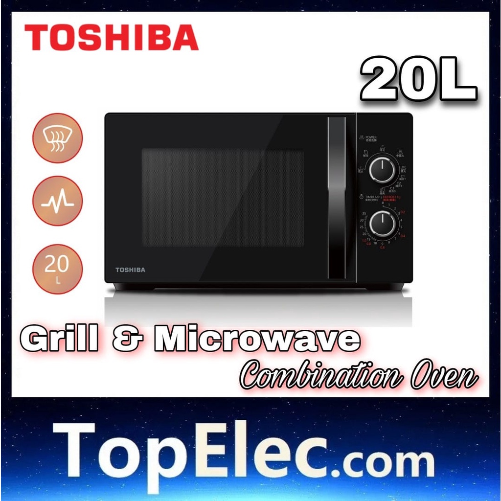 TOSHIBA MICROWAVE OVEN MW-MG20P(BK) 20 LITTLE Combo Grill Function TOSHIBA MICROWAVE 20L 800 W ...