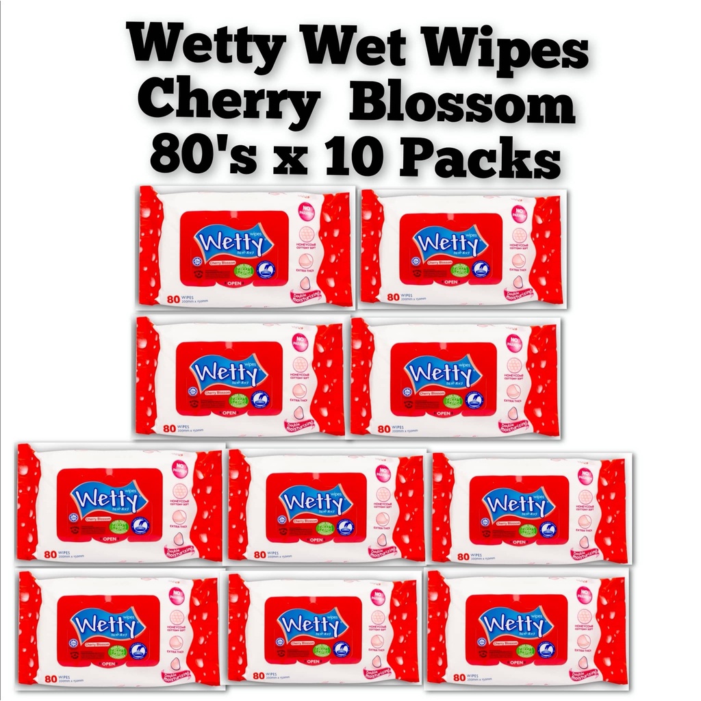 Wetty Wet Tissue Wet Wipes (10 Pack x 80's) | Shopee Malaysia