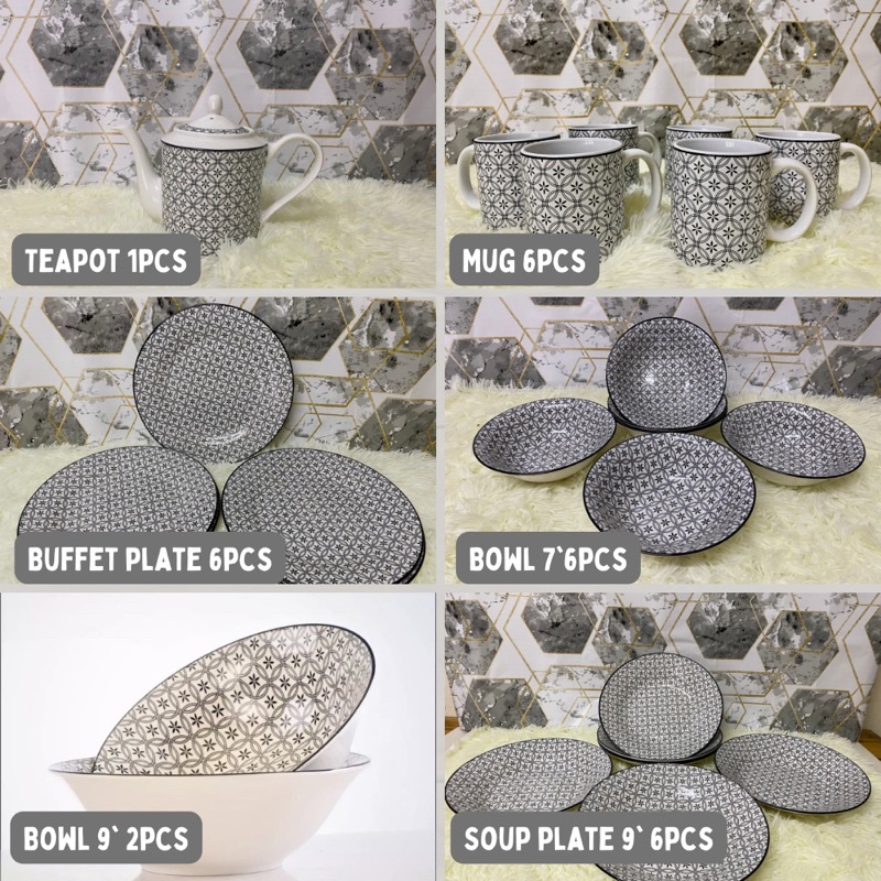 Combo Set Pinggan Mangkuk Giacomo Set Plate Dinnerware Dinner Set Kaca ...