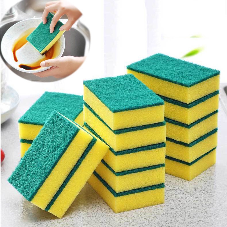 Kitchen Sponge Wipe Scouring Pad Strong Water Absorption Remove Grease ...