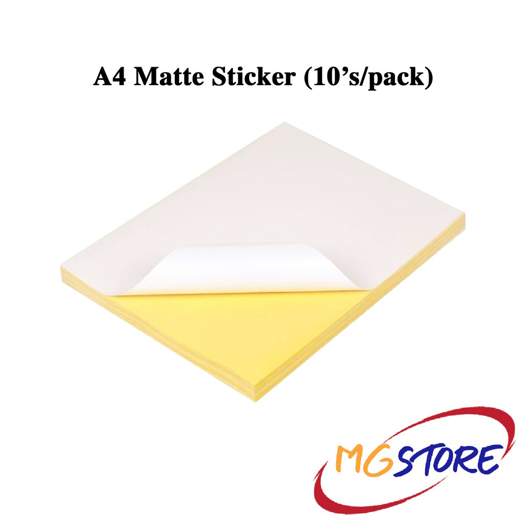 Inkjet / Laser Printing A4 Matte Sticker Paper (10's/pack) | Shopee ...