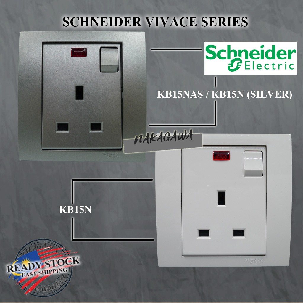 SCHNEIDER VIVACE KB15N - WHITE / KB15NAS - SILVER SWITCHED SOCKET ...