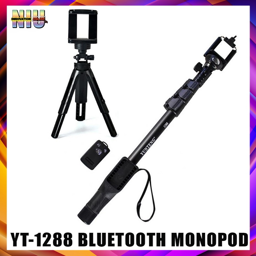 (BUNDLE) Mini Desktop Tripod Support WITH YT-1288 Bluetooth Monopod ...
