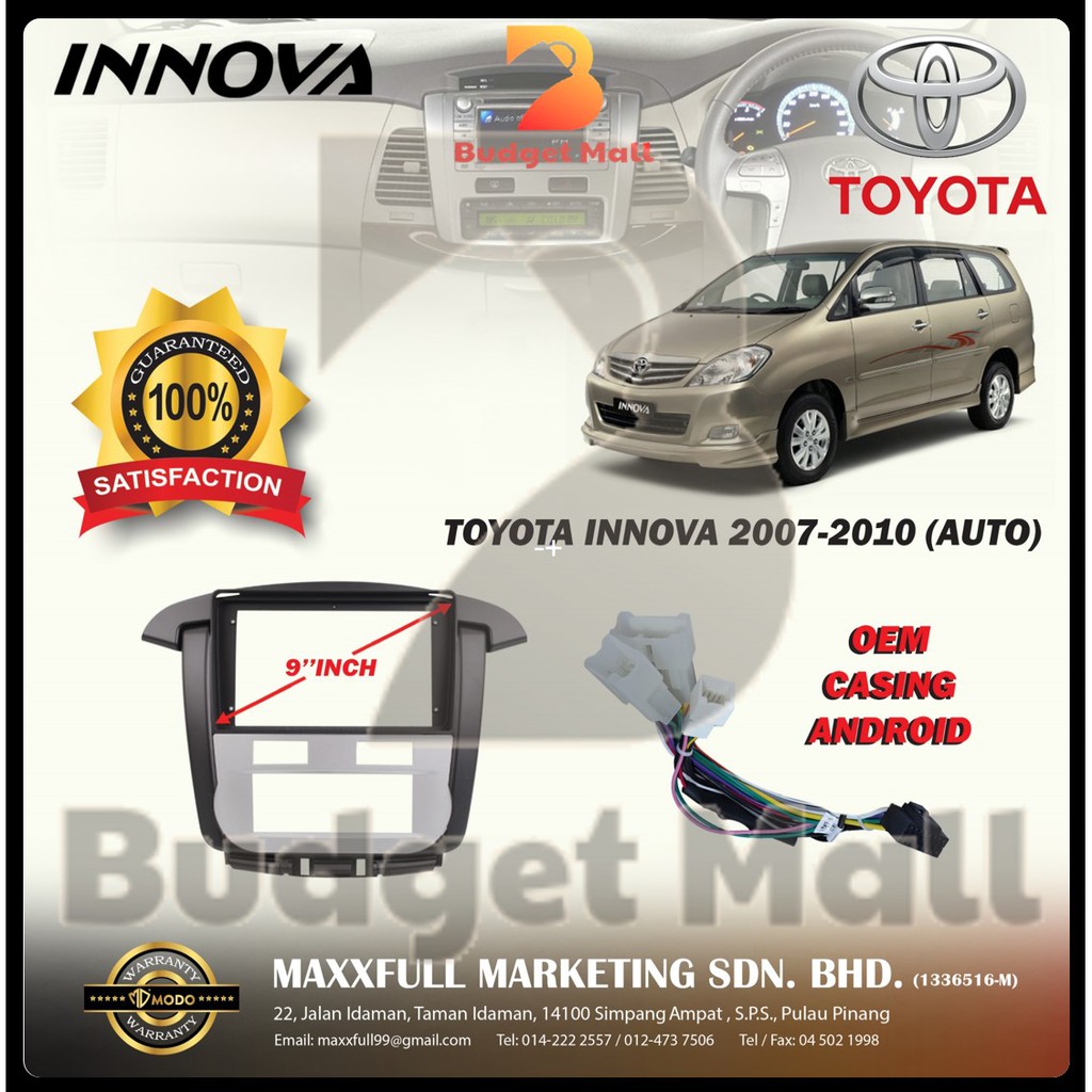 TOYOTA INNOVA AUTO AIRCOND 2007-2010 9" ANDROID CASING (FREE PLUG AND ...