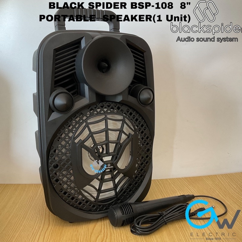 BLACK SPIDER BSP-108 8" PORTABLE SPEAKER [1 Unit] | Shopee Malaysia