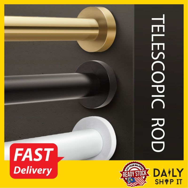 [PREMIUM QUALITY] Reinforced Rod Aluminium Hole Free Adjustable Length ...