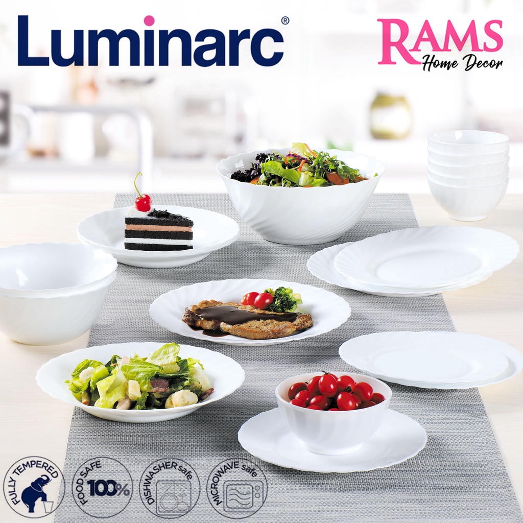 Luminarc 18 Pcs Tempered Glass Dinner Set / Serveware / Dining Set ...