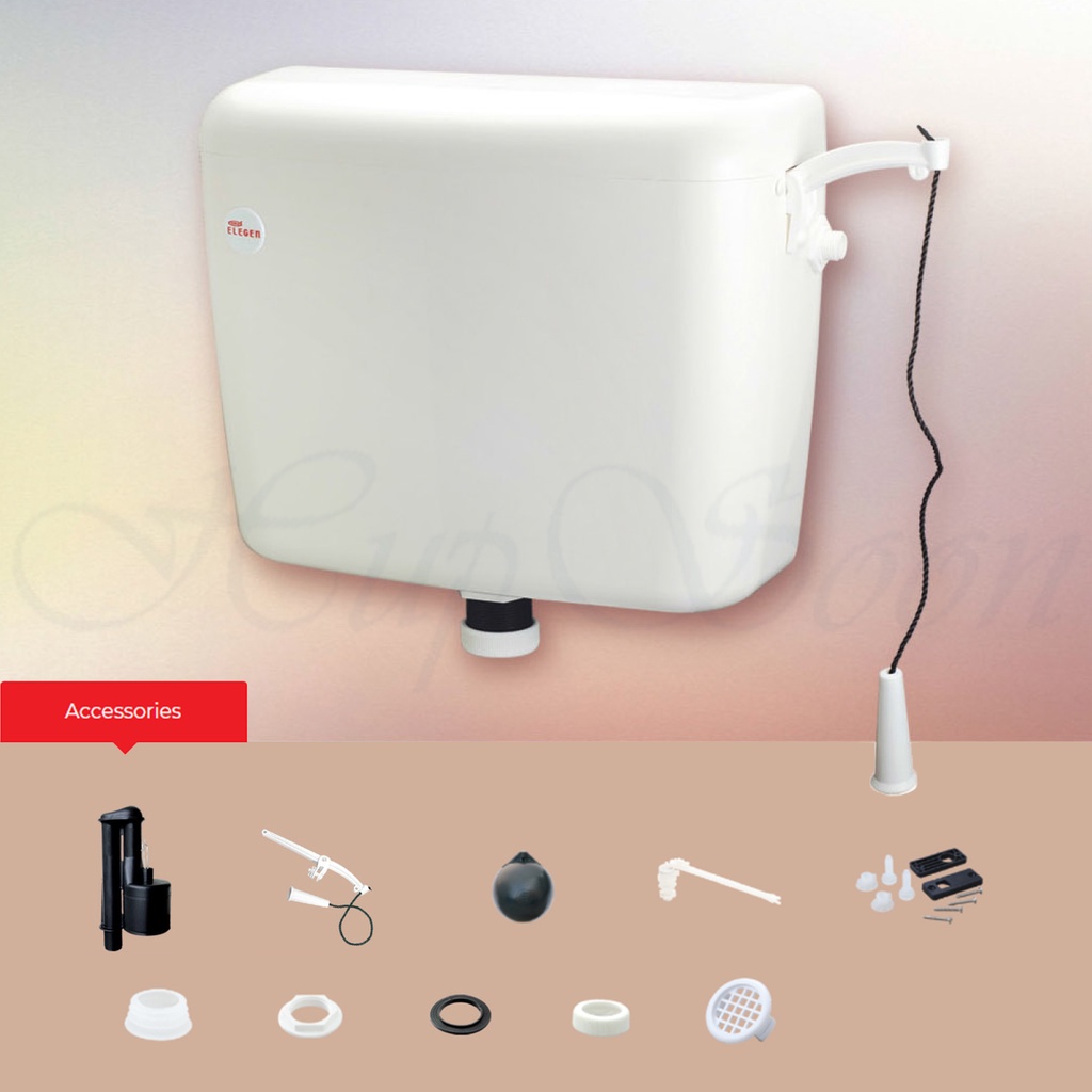 TECHPLAS Elegen Plastic Cistern Toilet Flush Tank Kotak Tandas 马桶水箱 ...