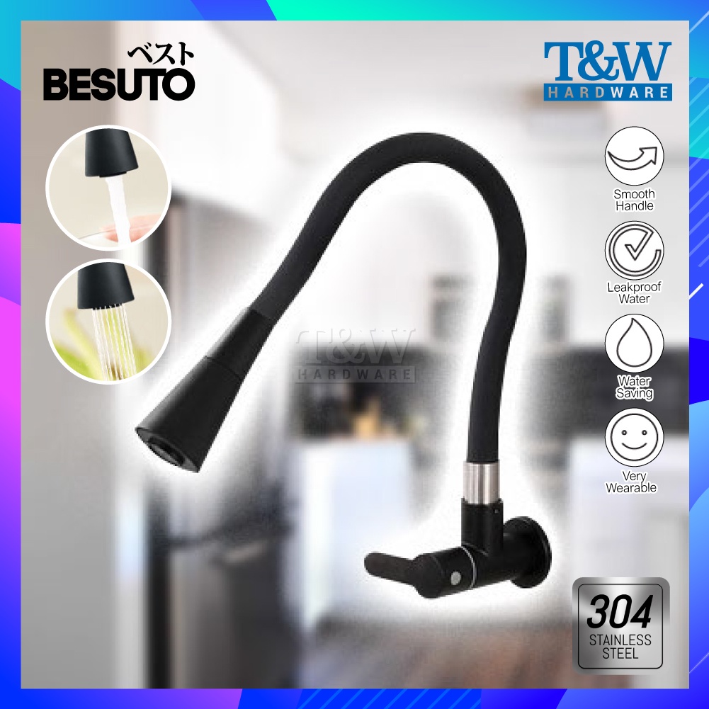 BESUTO 1/2" 15mm Premium Matte Black SUS304 Stainless Steel Trumpet ...