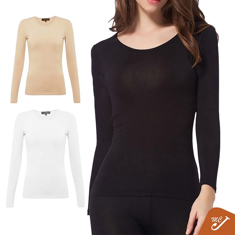 McJoden - SHIGA Women Long Sleeve T-Shirt Top Inner Wear Baju Perempuan ...