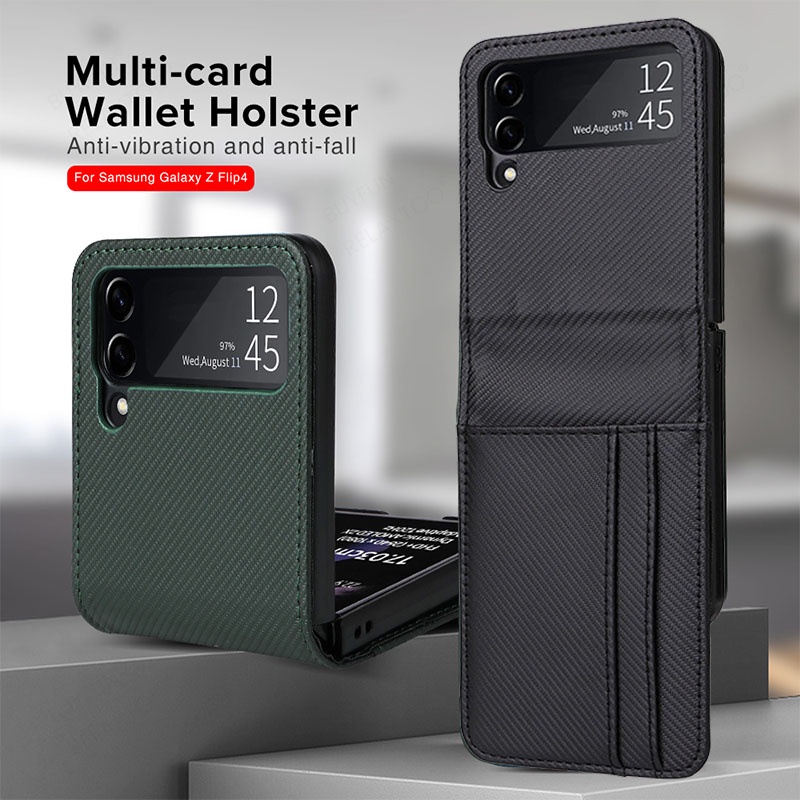 For Sumsung ZFlip6 Case Luxury Leather Card Slot Wallet Cover For ...