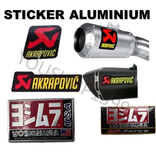 STICKER ALUMINIUM AKRAPOVIC STICKER YOSHIMURA KERETA MOTOR YAMAHA HONDA ...