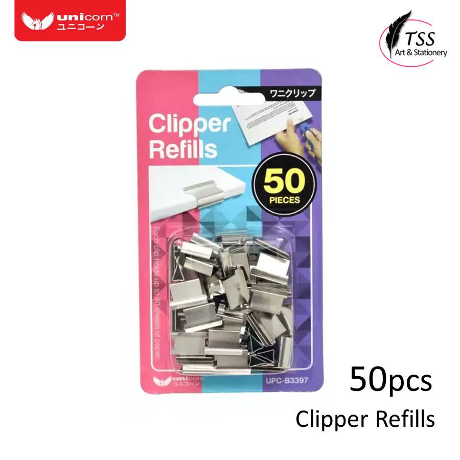 Unicorn Paper Clipper Refill Portable Fast Clam Clip | binder clip ...