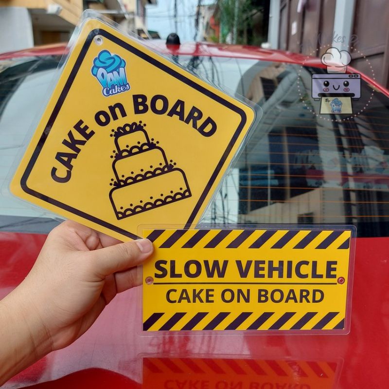 Cake On Board - RECTANGLE Laminated Car Signage (Non-Sticker) | Shopee ...
