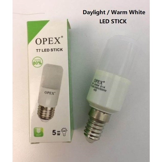 OPEX 5W LED STICK BULB E27 E14 6500K 3000K Daylight Warm White | Shopee ...