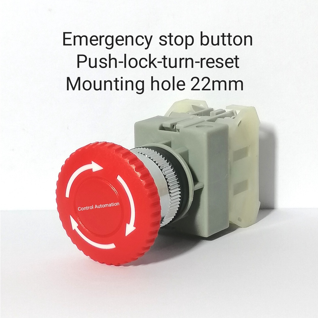 Emergency Stop Push Button / Push Lock Turn Reset Button c/w Box ...