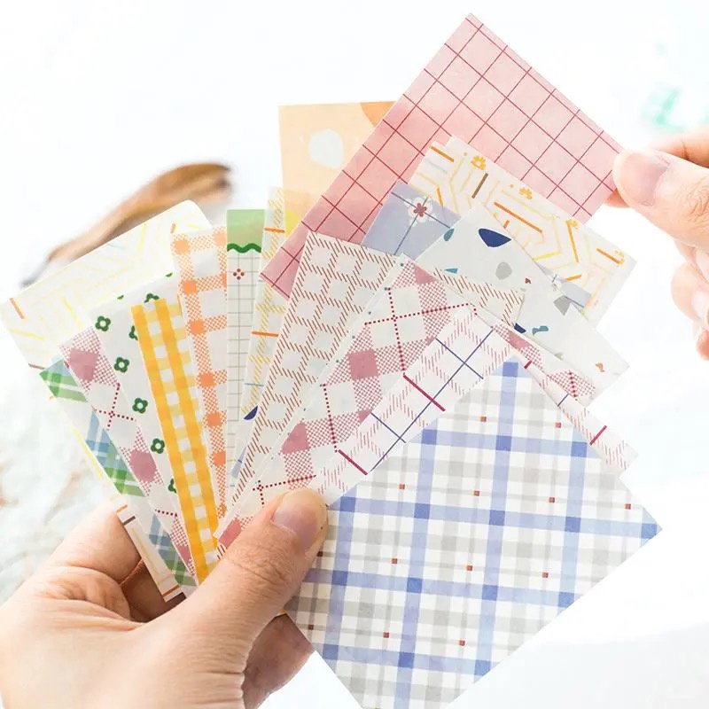 (=ↀωↀ=) Ready Stock_Grid Memopad Repack_DIY Cute Deco Notepad Journal ...