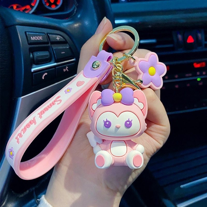 Cute Lina bell keychain fashion design key ring with lanyard linabell ...
