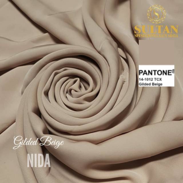 Perhalf Meter Nida Gilded Beige Plain Sultan Fabric | Shopee Malaysia