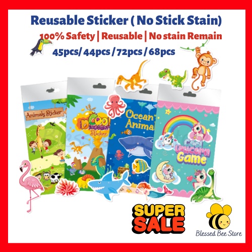 Reusable Sticker Book for Kid Reusable Children Sticker Book Kids Early ...