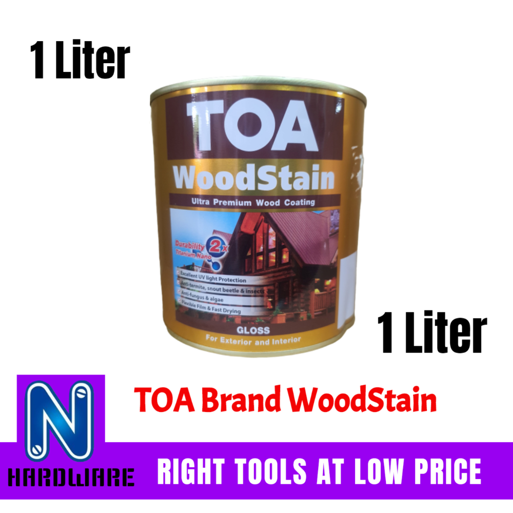 TOA Brand Woodstain Varnish Interior Exterior Cat Shellac Varnish Kayu Luar Dalam 1L - 1 Liter ...