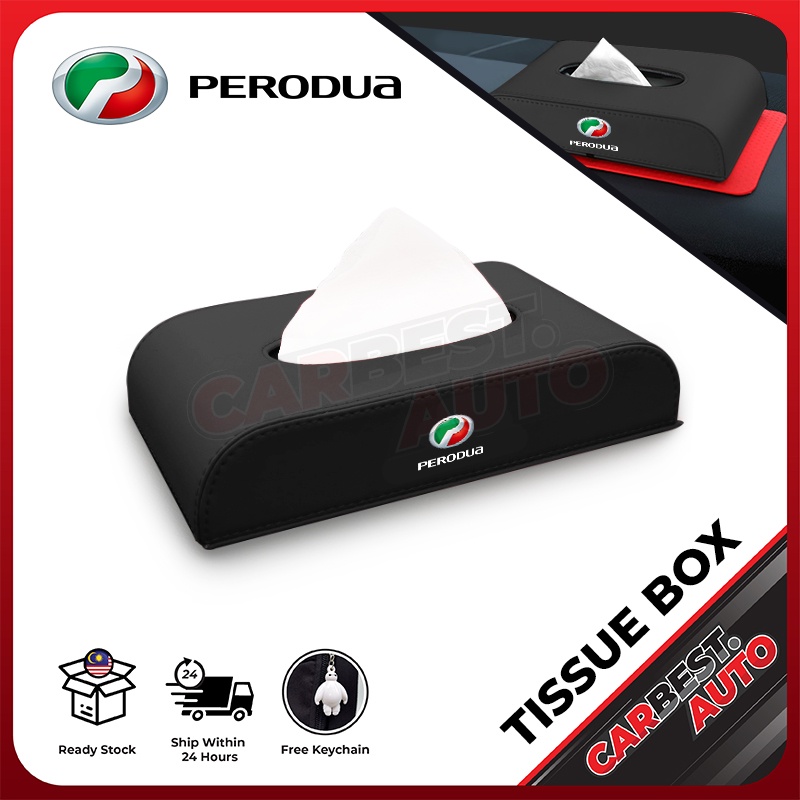 Perodua Tissue Box Leather Kotak Kertas Tisu holder Kereta Aksesori Car ...
