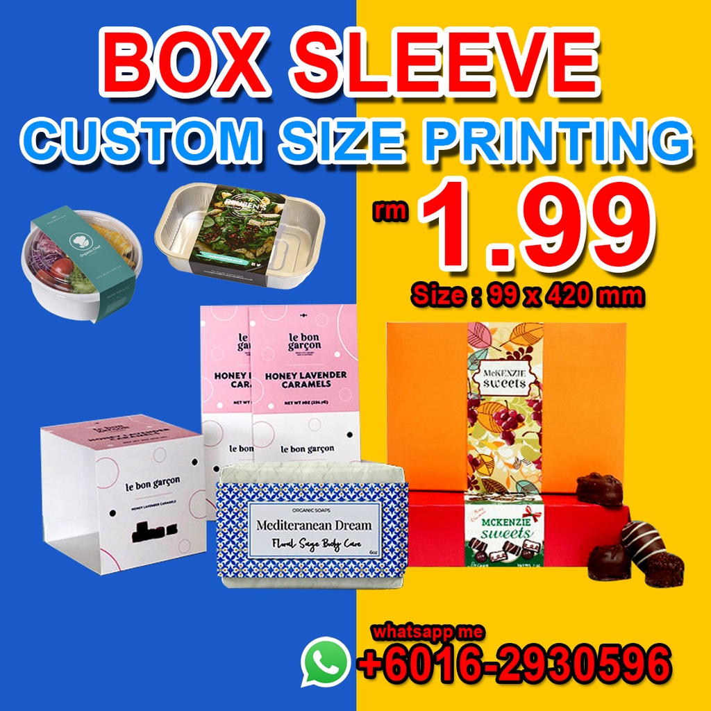 Packaging box sleeve printing(Custom size)MoQ 50pcs | Shopee Malaysia