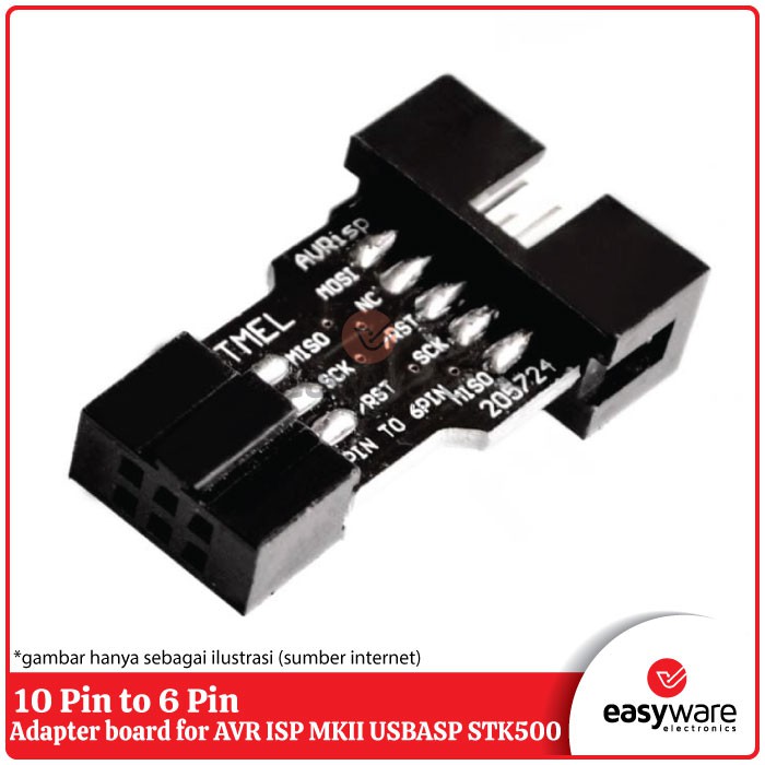 10 Pin to 6 Pin Adapter board for AVR ISP MKII USBASP STK500 | Shopee ...