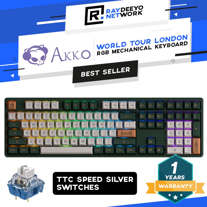 AKKO World Tour London 5108S RGB Keyboard [TTC Speed Silver Switch ...