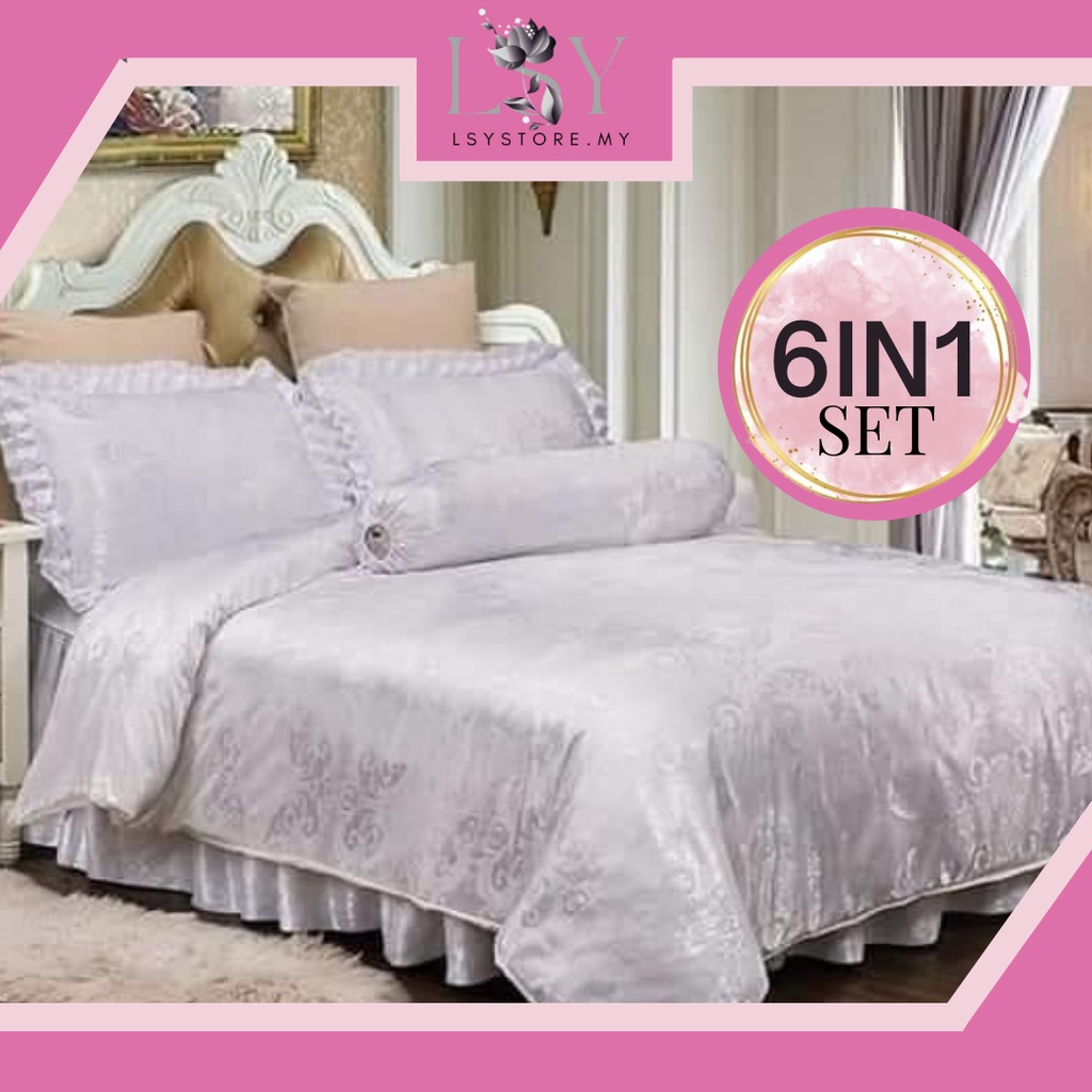 Cadar PENGANTIN Sutera Comforter Set (7IN1) 1000 Thread Count Bedsheet ...