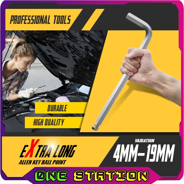 17MM-19MM High Quality Allen Key 1 Piece Size CR-V EXTRA LONG BALL ...