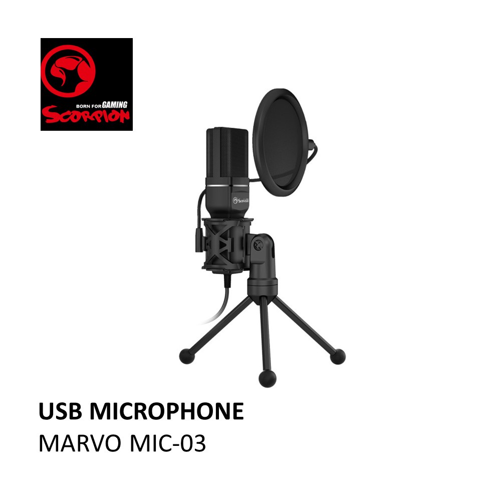 Marvo Scorpion MIC-03 Professional Condenser Desktop USB Mic | Shopee Malaysia