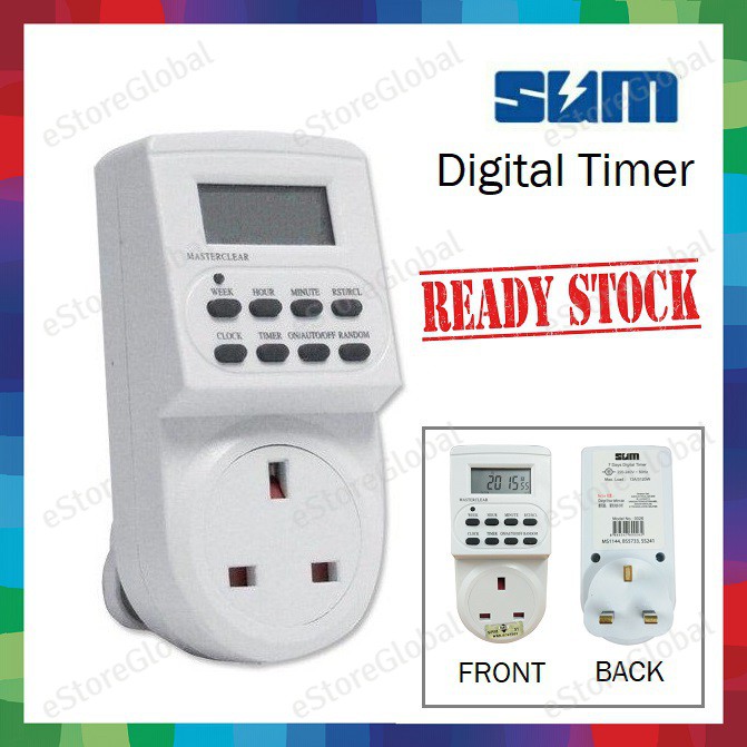 SUM 24 Hours Digital 3 Pin Plug In Timer / Pemasa | Shopee Malaysia
