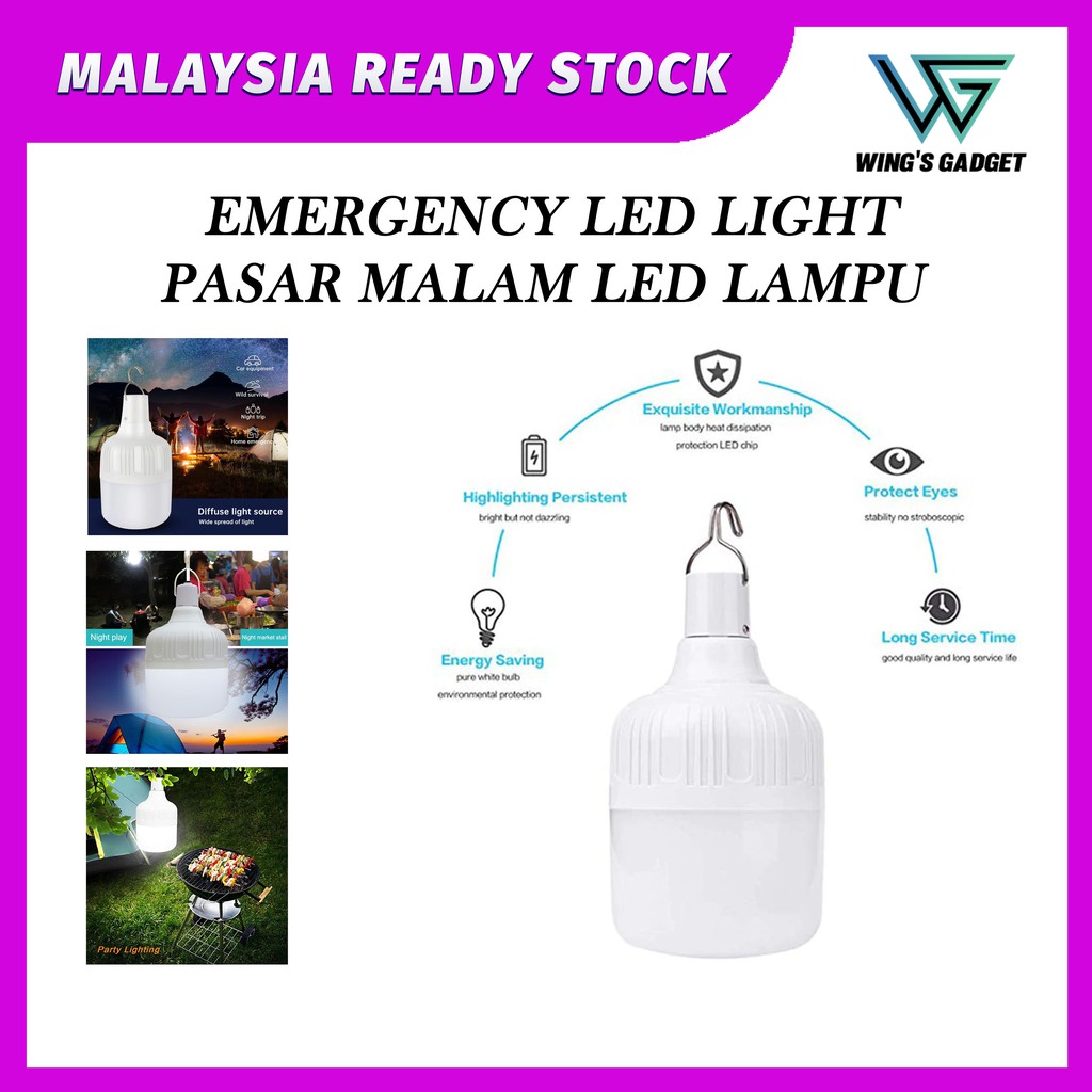 100W 80W 40W 20W Lampu Pasar Malam Lampu LED Rechareable LED Outdoor ...