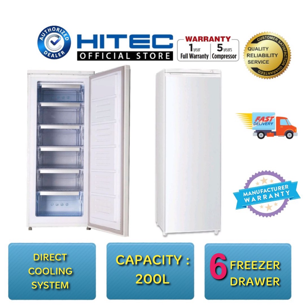 HITEC Upright Freezer (NEW) - White (200L) HT-F210U | Shopee Malaysia