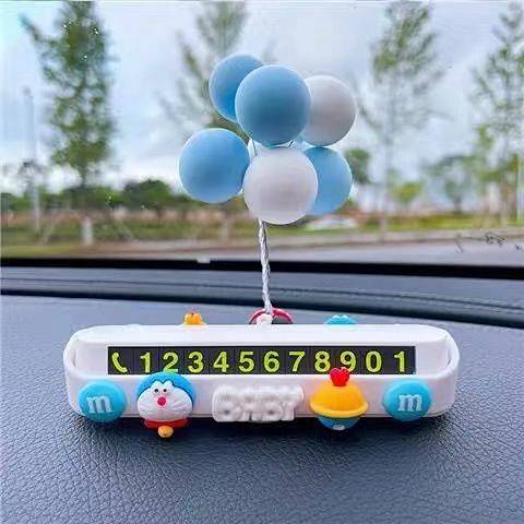 Doraemon Car Temporary Parking Sign Doll Moving Car Number Plate ...