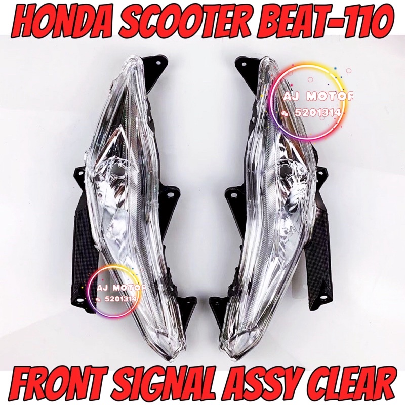 HONDA BEAT110 V1 FRONT SIGNAL ASSY CLEAR / SOCKET WIRE BULB BEAT-110 ...