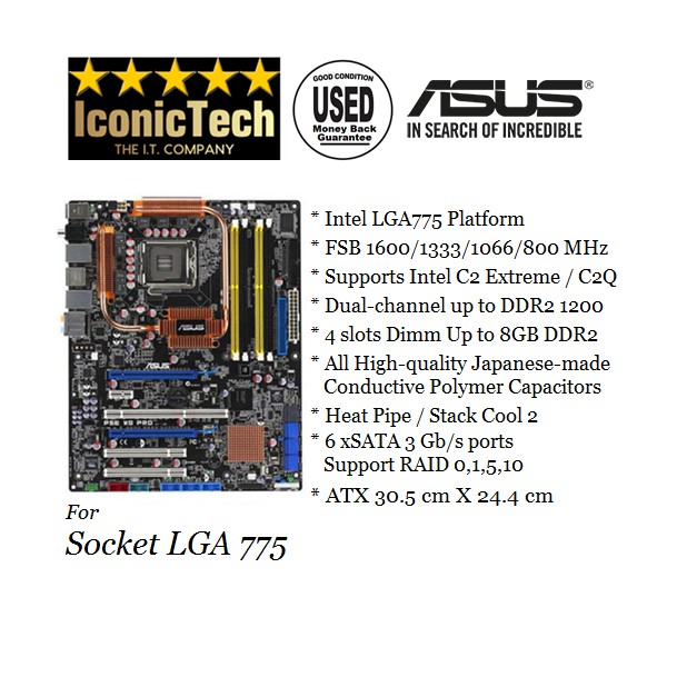 ASUS P5E WS Pro Socket LGA 775 Intel x38 Workstation Motherboard (Used ...