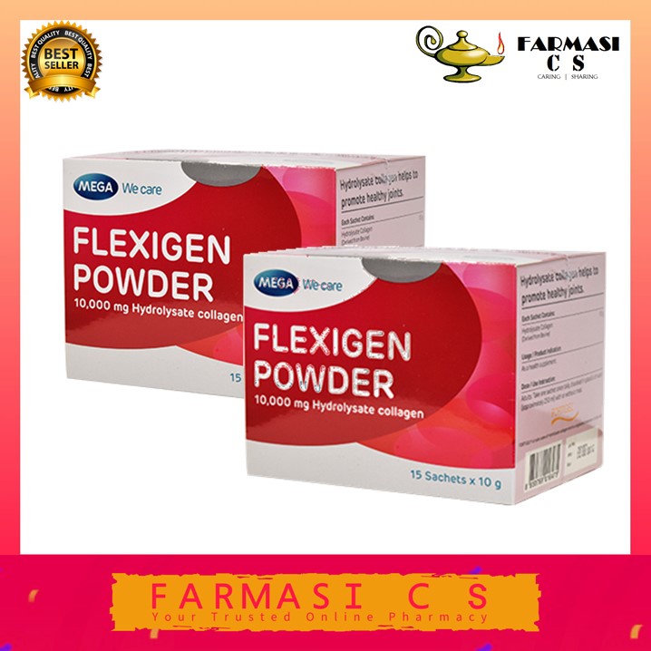 MEGA Flexigen Powder 10000mg Hydrolysate Collagen 15s x 2 TWIN PACK EXP ...