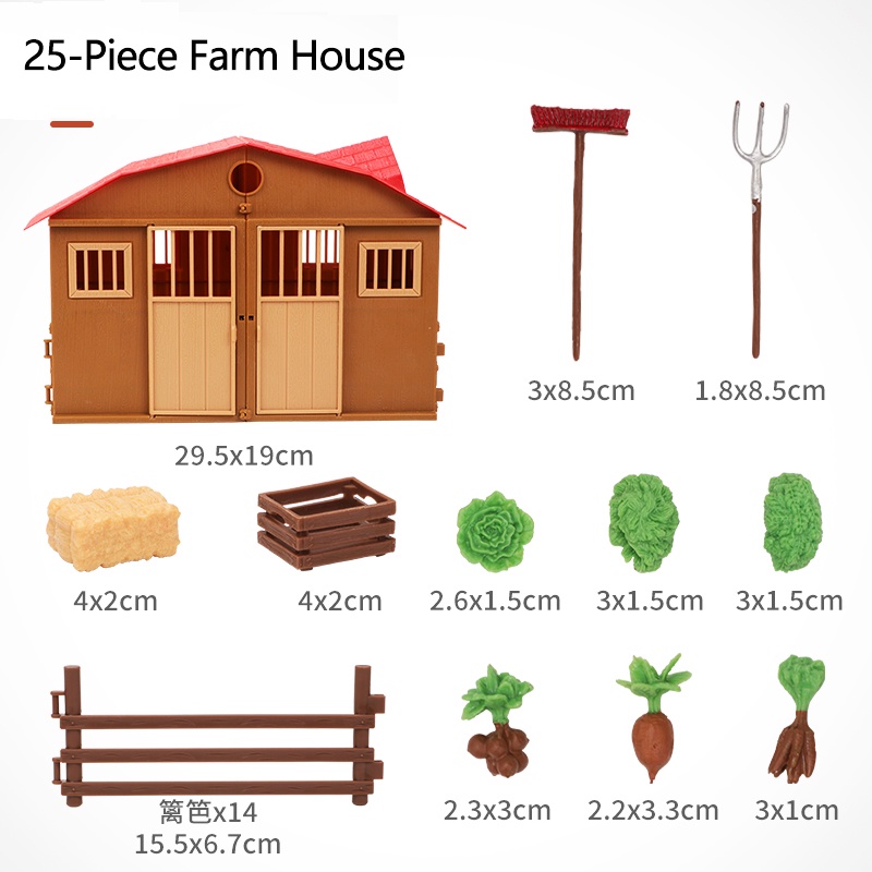 Model Farm Animal Model Decoration Set Action Figure Toy With Barn ...