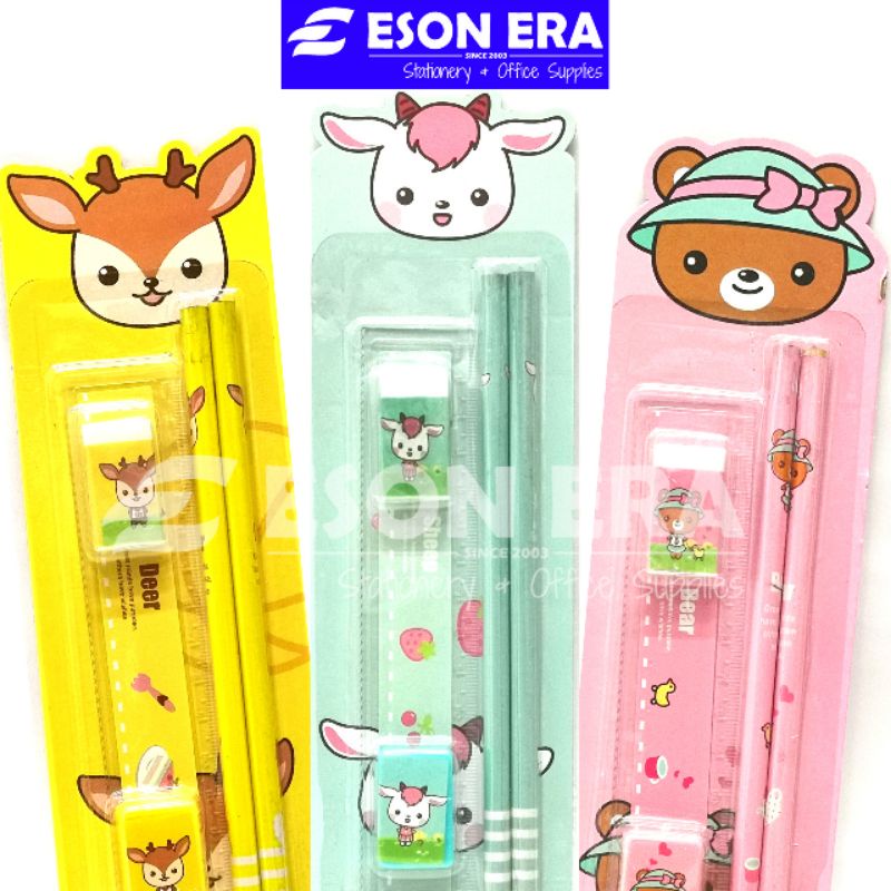 Stationery Gift Set 5in1 for Kids Children Pencils / Eraser / Ruler ...
