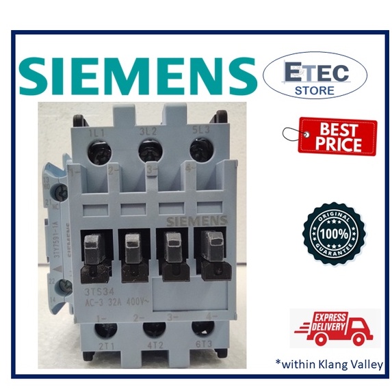 SIEMENS 3TS 3P CONTACTOR 32A (3TS3411-0AP2) | Shopee Malaysia