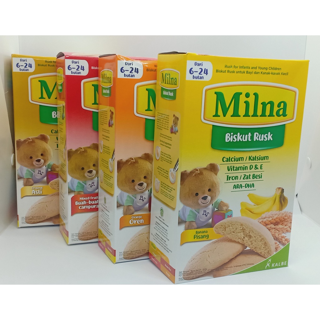 MILNA BABY RUSK 260G (ORIGINAL/BANANA/MIXED FRUITS/ORANGE) | Shopee ...
