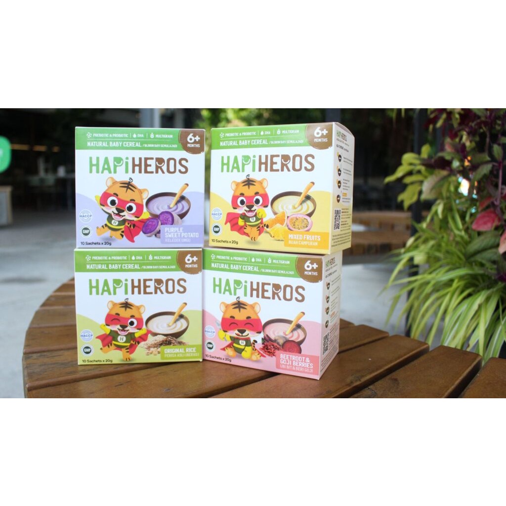 Hapi Heros Natural Baby Cereal | 6m+ | - (10sachets x 20g) | Shopee ...