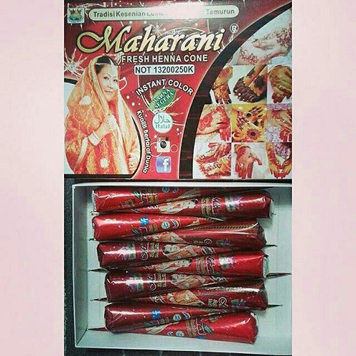 Maharani Fresh halal Henna Cone Inai Maharani Kon/Lukis Size Besar ( 1 ...